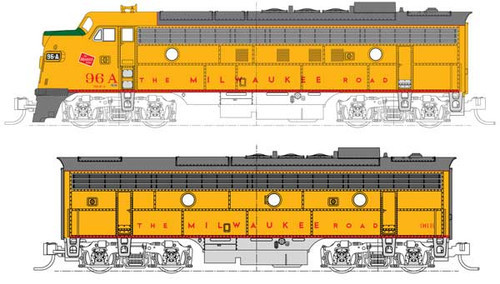 Kato N 1060432S EMD FP7A-F7B Set MILW Road #96A, 96B | ModelTrainStuff