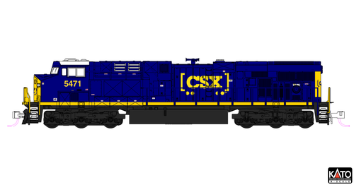 Kato N 1768964-DCC ES40DC Diesel Locomotive, CSX #5471| ModelTrainStuff