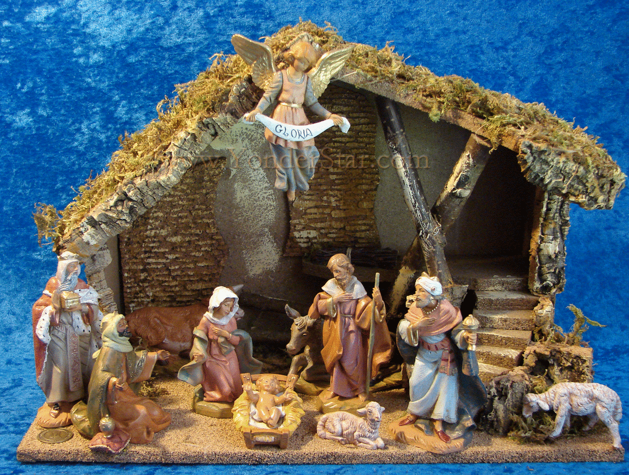 Fontanini Nativity Scene 5" with Lighted Wooden Stable 54434 - Yonder ...