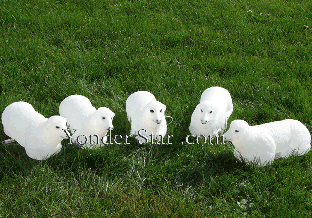 Lighted White Outdoor Nativity Shepherd w Sheep - Yonder Star Christmas ...