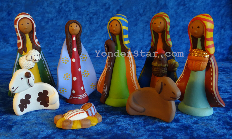 Peruvian Nativity Scene with Bald Eagle - Yonder Star Christmas Shop LLC