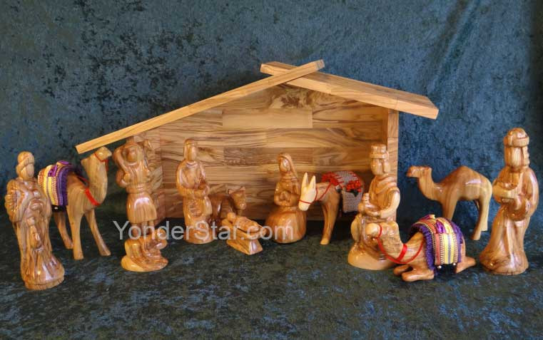 Olive Wood Nativity Set - Handmade in Jordan - Yonder Star Christmas ...