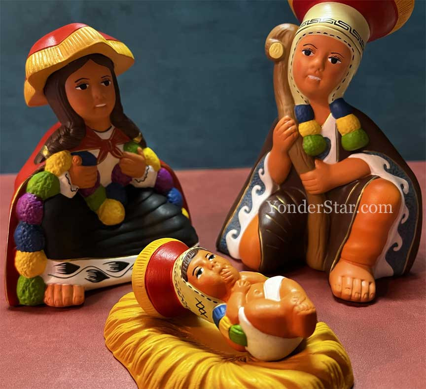 Maize Nativity Scene from Peru - Yonder Star Christmas Shop LLC