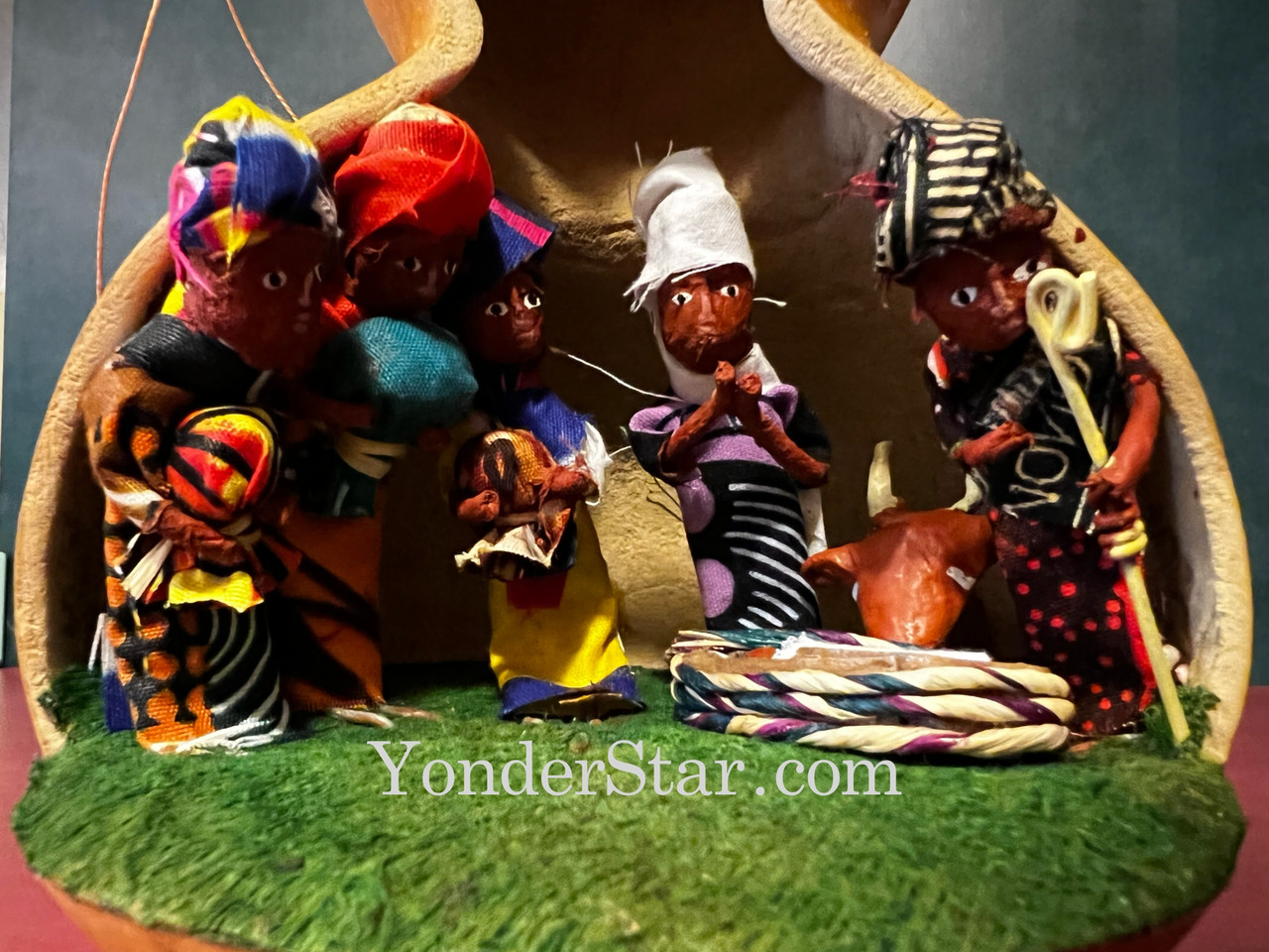 Bark Cloth African Nativity from Uganda - Yonder Star Christmas Shop LLC