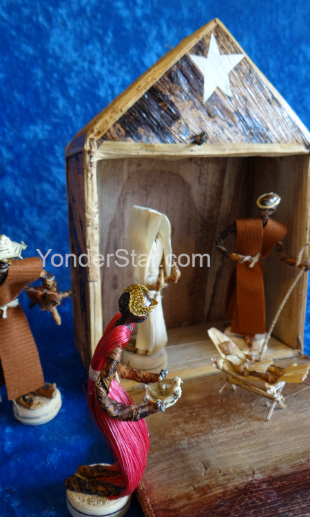 Hand Made Banana Fiber Nativity from Kenya | Yonder Star Christmas Shop ...