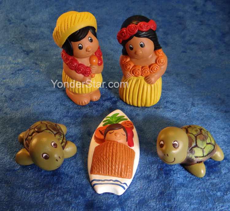 Kauai Hawaiian Nativity Set 1 Inch - Fair Trade from Peru - Yonder Star ...