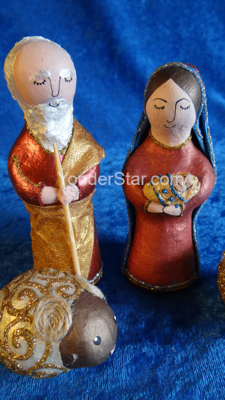 Sculptural Nativity Set from Ukraine Set of 4 - Yonder Star Christmas ...