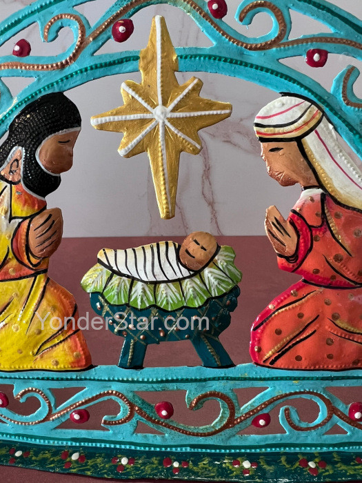 Teal and Turquoise Nativity Set - Yonder Star Christmas Shop LLC