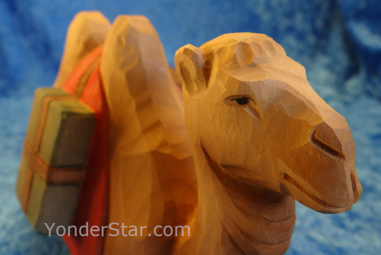 Huggler Nativity Hand-Carved Camel Seated w Packs | Yonder Star ...