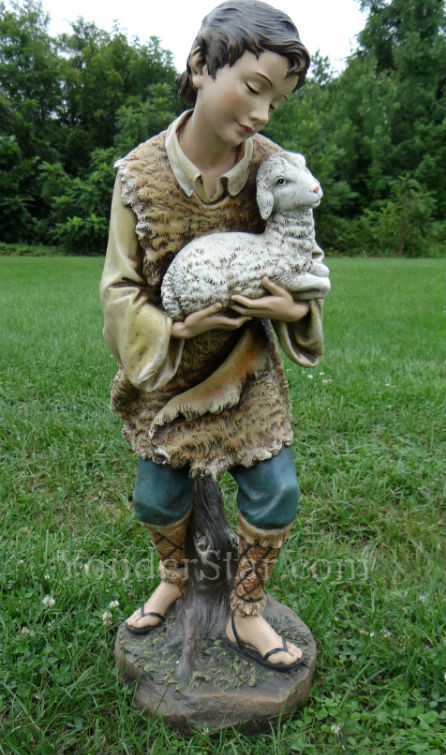 Lighted White Outdoor Nativity Shepherd w Sheep - Yonder Star Christmas ...