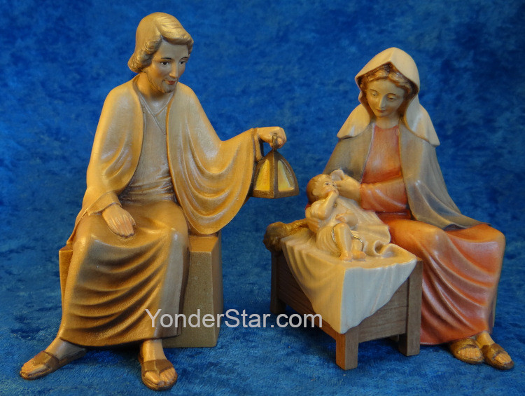 Holy Family - Huggler Nativity Woodcarving - Yonder Star Christmas Shop LLC