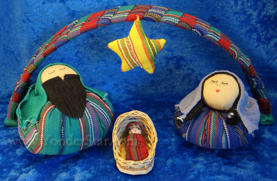 Cloth Nativity from Guatemala - Fair Trade - Yonder Star Christmas Shop LLC