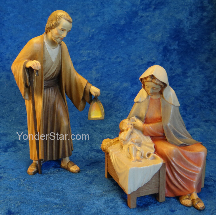 Holy Family - Huggler Nativity Woodcarving - Yonder Star Christmas Shop LLC