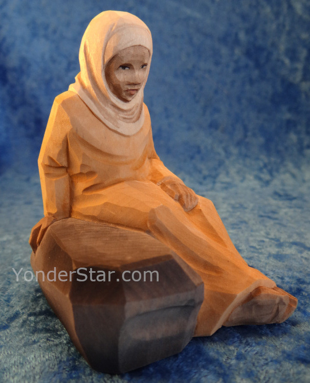 Girl Seated - Huggler Nativity Woodcarving Switzerland - Yonder Star ...