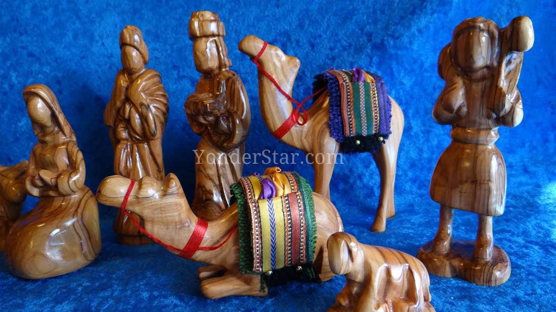 Olive Wood Nativity Set - Handmade in Jordan - Yonder Star Christmas ...