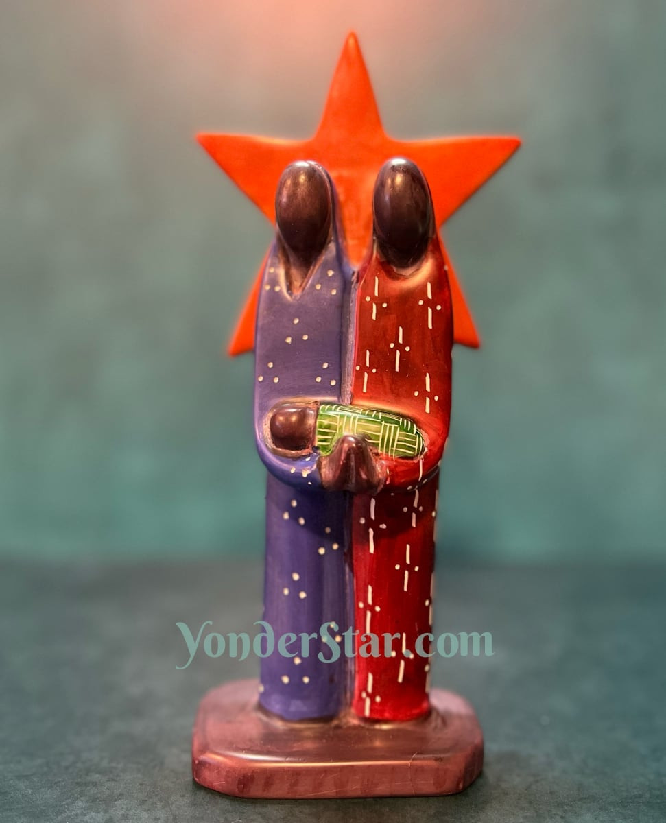 Blessed Family Nativity Scene from Kenya - Yonder Star Christmas Shop LLC