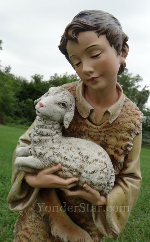 Lighted White Outdoor Nativity Shepherd w Sheep - Yonder Star Christmas ...