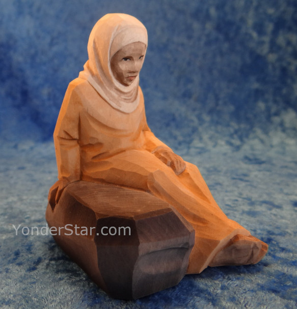 Girl Seated - Huggler Nativity Woodcarving Switzerland - Yonder Star ...