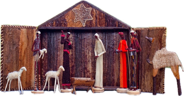 Maasai Nativity Scene made from Banana Fiber and Cloth - Yonder Star ...