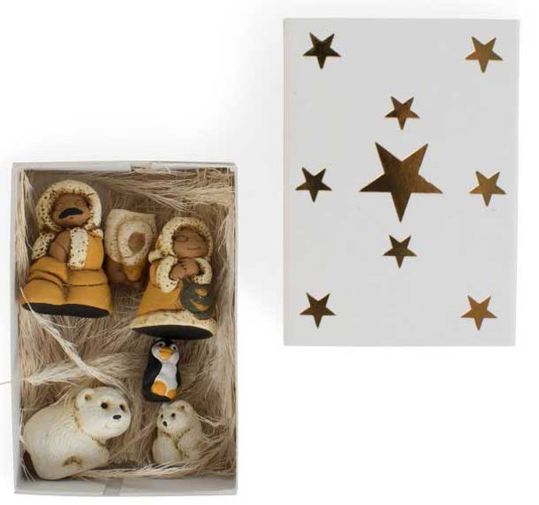 Tiny Arctic Nativity Scene in Matchbox - Yonder Star Christmas Shop LLC