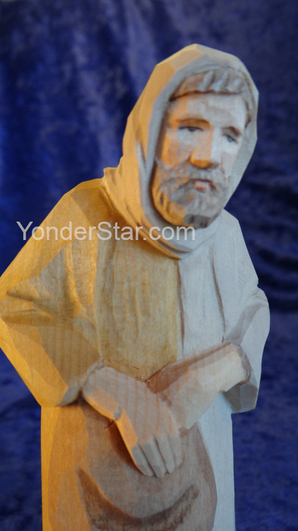 Shepherd with Satchel - Huggler Nativity Woodcarving - Yonder Star ...
