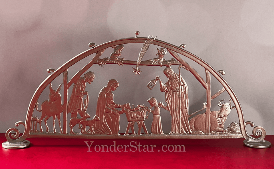 Pewter Nativity Scene Arch Made in El Salvador - Yonder Star Christmas ...
