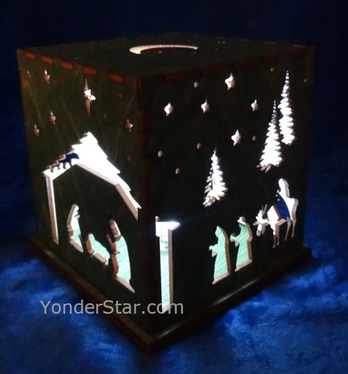 Lighted Luminary Nativity Scene - Hand Made in Maine | Yonder Star ...