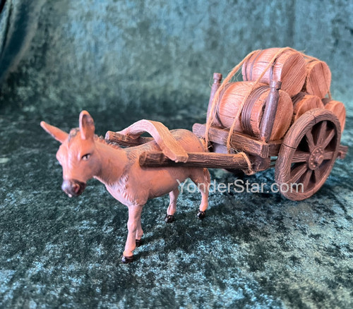 Donkey and Barrel Cart - 5" Scale Fontanini Animal Set - Yonder Star ...