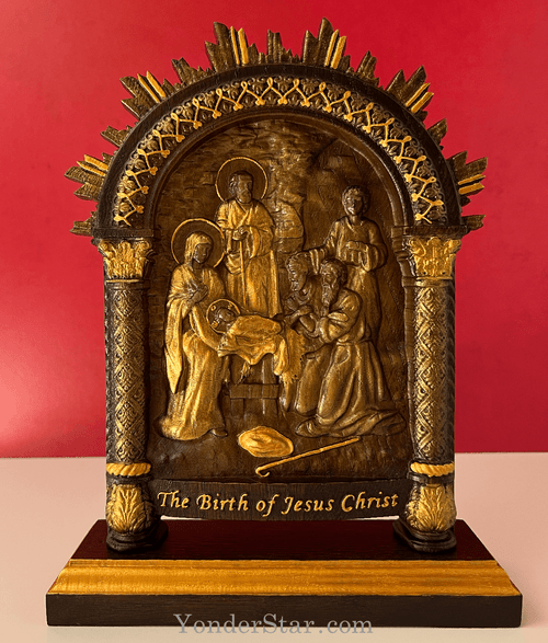 Eastern European Icon Art Nativity Handmade in Ukraine - Dark Wood ...