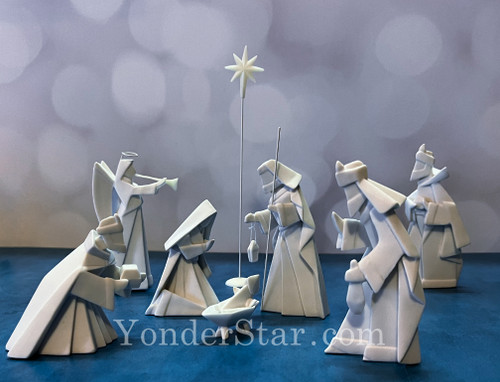 Porcelain Origami Nativity Scene 9 pcs - Yonder Star Christmas Shop LLC