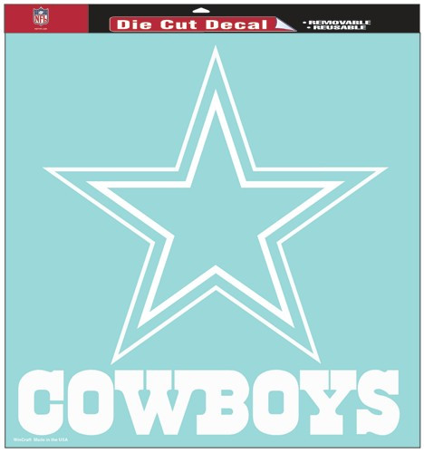 Dallas Cowboys Decal 8x8 Die Cut White - Sports Fan Shop