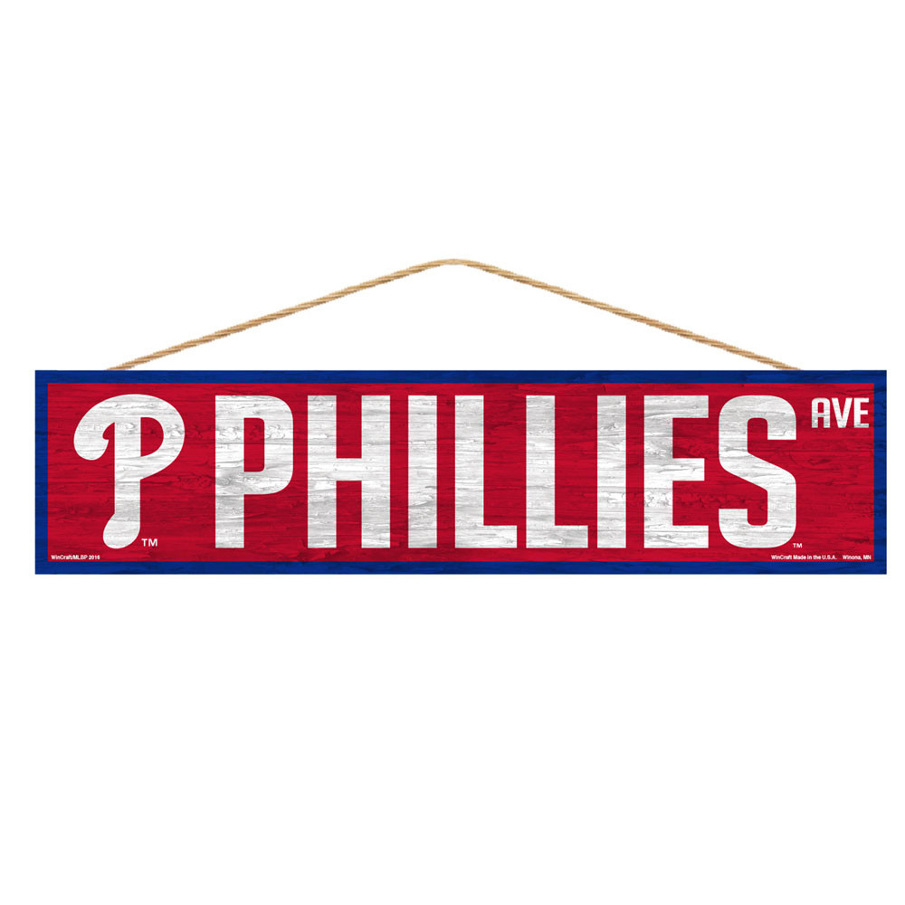 Philadelphia Phillies Sign 4x17 Wood Avenue Design - Sports Fan Shop