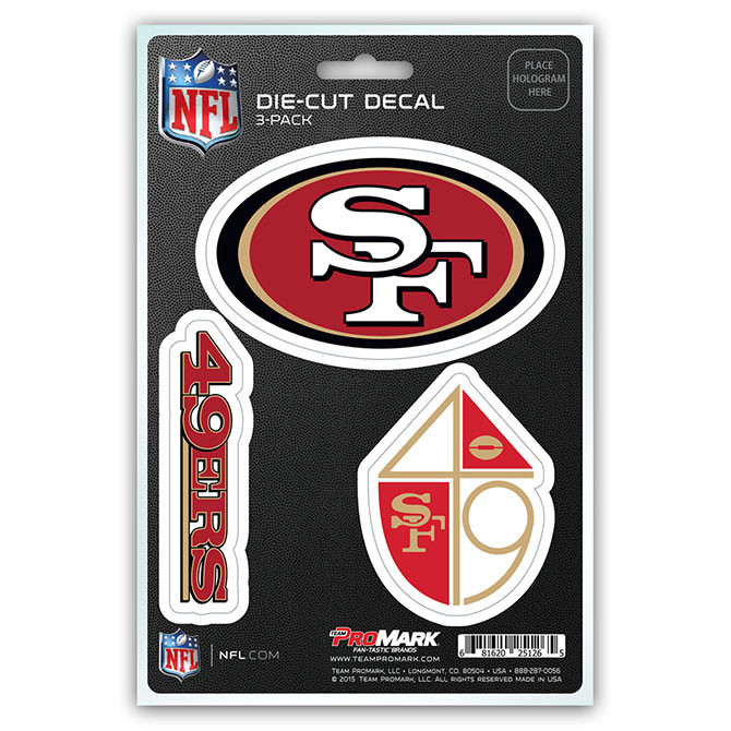 San Francisco 49ers Decal Die Cut Team 3 Pack - Sports Fan Shop