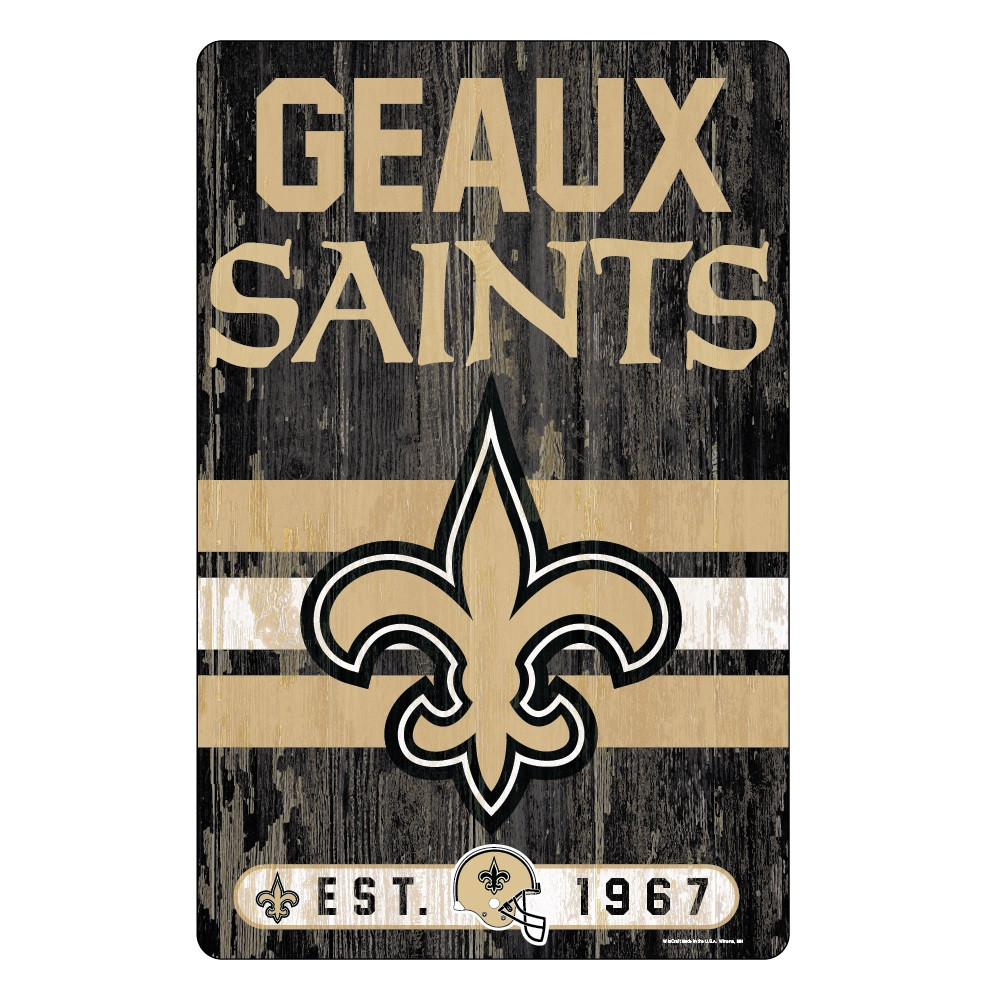 New Orleans Saints Sign 11x17 Wood Slogan Design - Sports Fan Shop