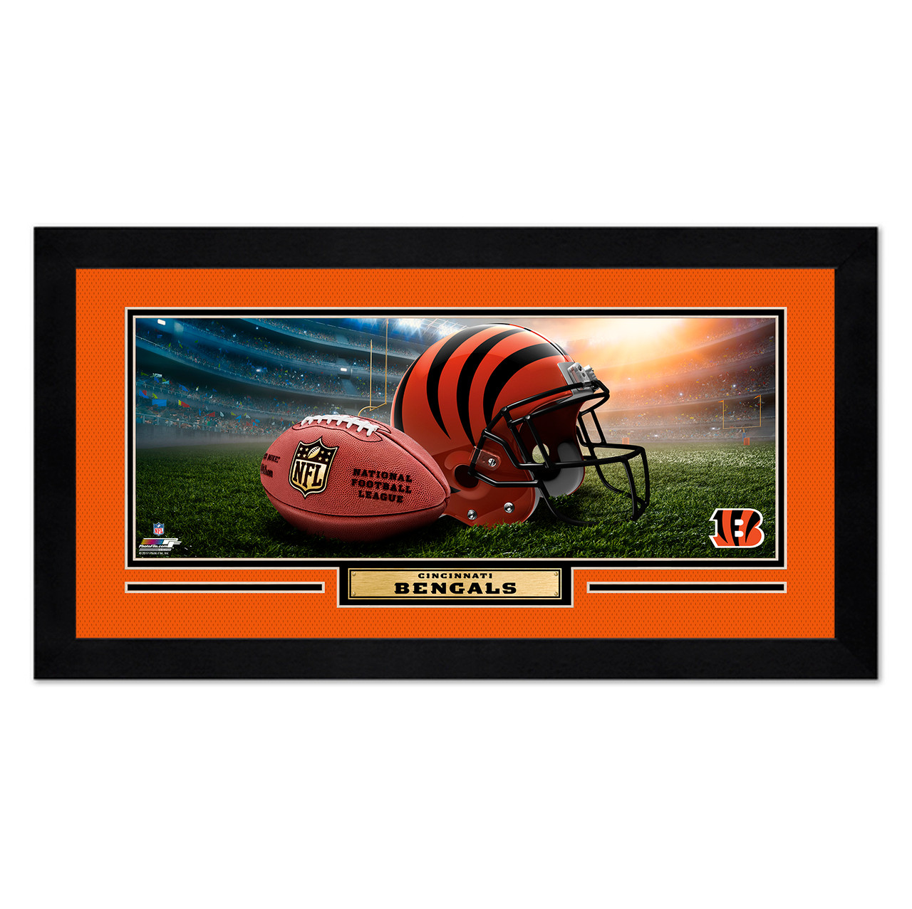 Cincinnati Bengals Print 13x7 Framed Helmet in Stadium Design - Sports ...