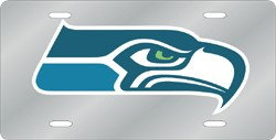 Seattle Seahawks License Plate Laser Cut Silver - Sports Fan Shop