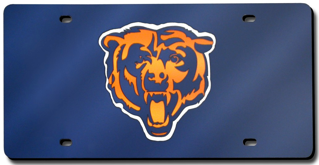Chicago Bears License Plate Laser Cut Navy - Sports Fan Shop