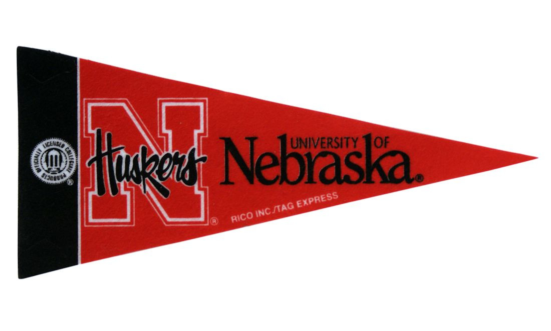 Nebraska Cornhuskers Pennant Mini Single Script Logo CO - Sports Fan Shop