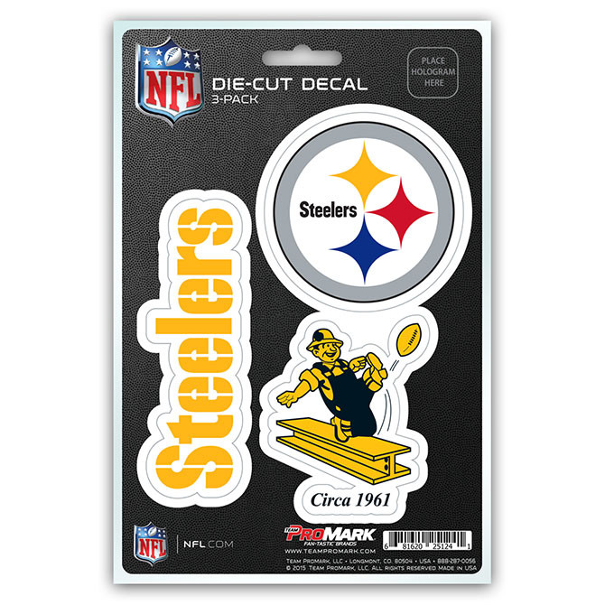 Pittsburgh Steelers Decal Die Cut Team 3 Pack - Sports Fan Shop