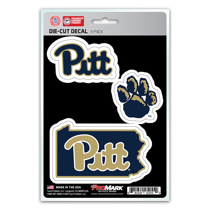 Pittsburgh Panthers Decal Die Cut Team 3 Pack - Sports Fan Shop