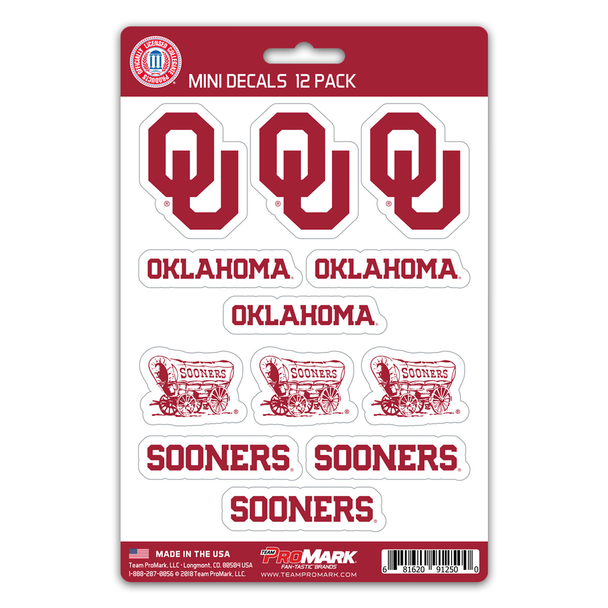 Oklahoma Sooners Decal Set Mini 12 Pack - Sports Fan Shop
