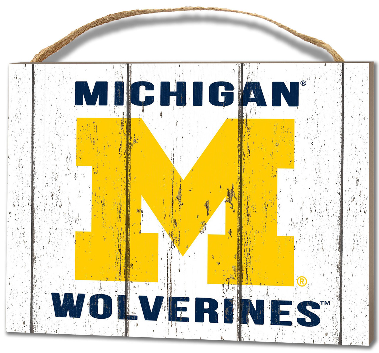 Michigan Wolverines Small Plaque - Weathered Logo - Sports Fan Shop