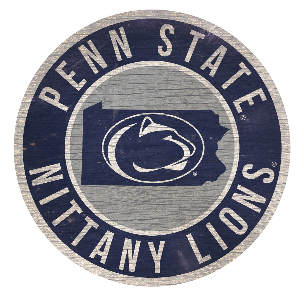 Penn State Nittany Lions Sign Wood 12 Inch Round State Design - Sports ...