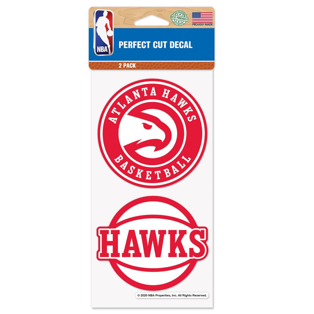 Atlanta Hawks Decal 4x4 Perfect Cut Set of 2 - Sports Fan Shop