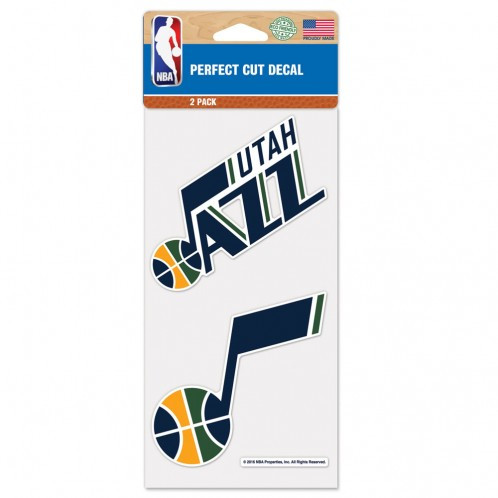 Utah Jazz Decal 4x4 Perfect Cut Set of 2 - Sports Fan Shop