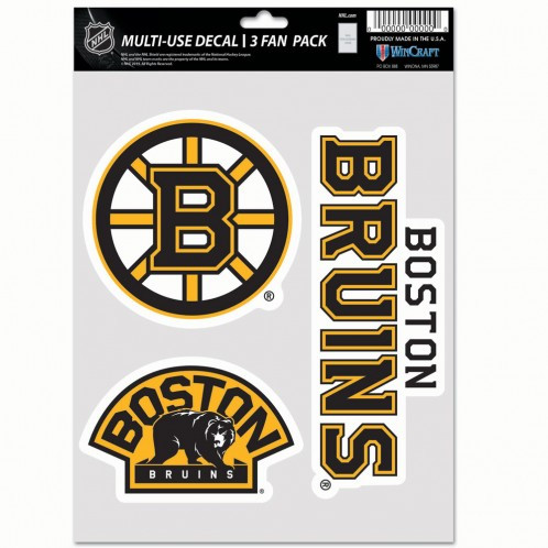Boston Bruins Decal Multi Use Fan 3 Pack - Sports Fan Shop