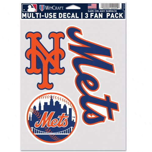 New York Mets Decal Multi Use Fan 3 Pack - Sports Fan Shop