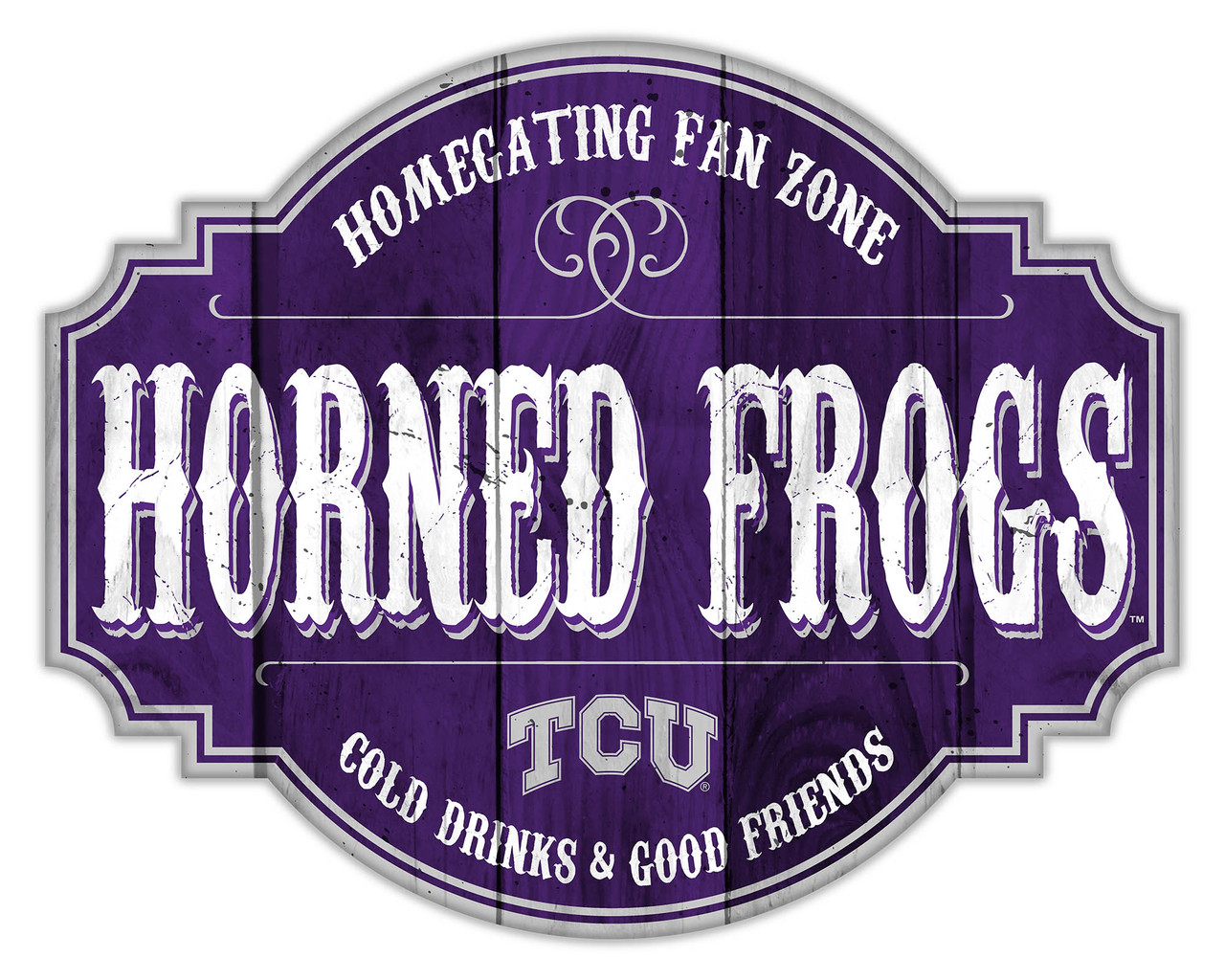 TCU Horned Frogs Sign Wood 12 Inch Homegating Tavern - Sports Fan Shop
