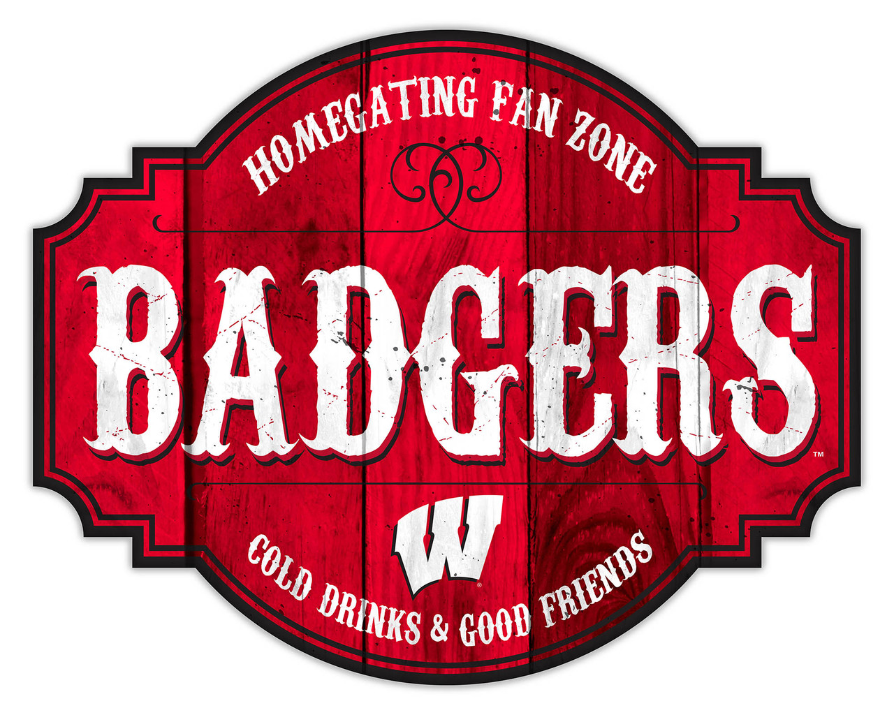 Wisconsin Badgers Sign Wood 12 Inch Homegating Tavern - Sports Fan Shop