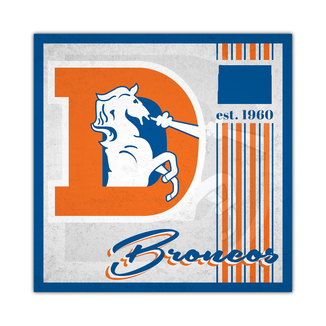 Denver Broncos Sign Wood 10x10 Album Design - Sports Fan Shop